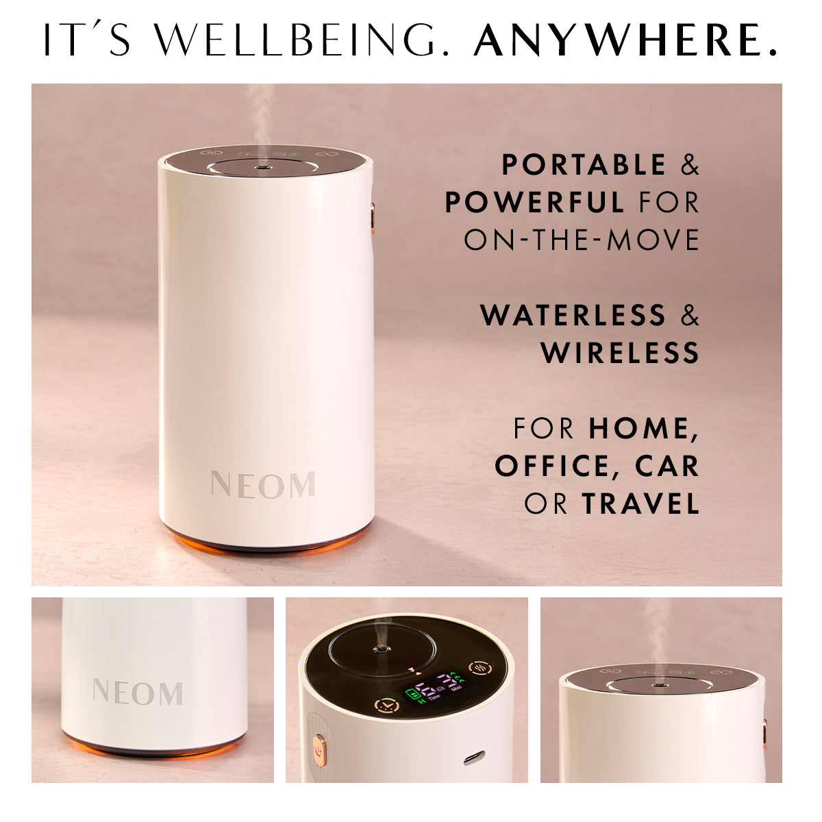 Wellbeing Pod Mini+ Waterless Essential Oil Diffuser in White – NEOM ...